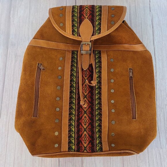 Puro Cuero | Bags | Puro Cuero Peruvian Leather Suede Backpack Boho ...